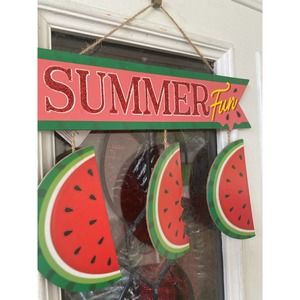 Unbranded | Wall Decor | Summer Fun Watermelon Wreath Sign Hanging ...